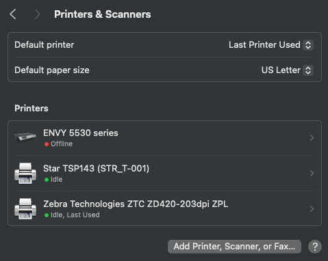 Star TSP100III Receipt Printer Set up