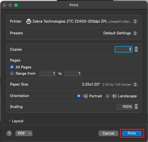 Zebra ZD420 Label Printer Set up