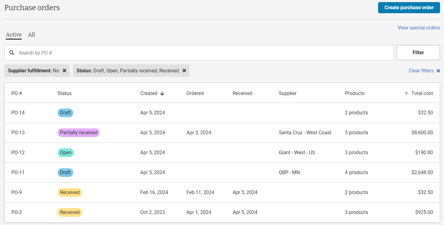 Purchase Orders