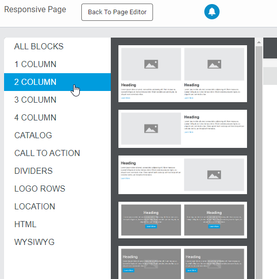 Page Editor - Build/Edit a Responsive Page
